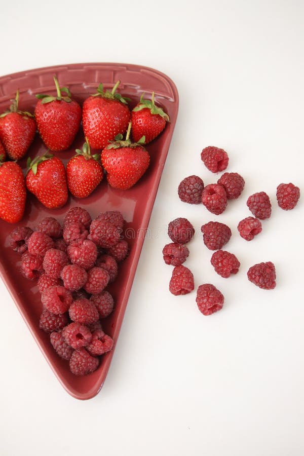 Strawberries and Raspberries Stock Image - Image of background ...