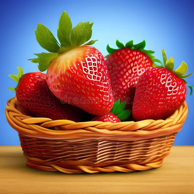 Strawberries in the basket stock illustration. Illustration of dairy ...