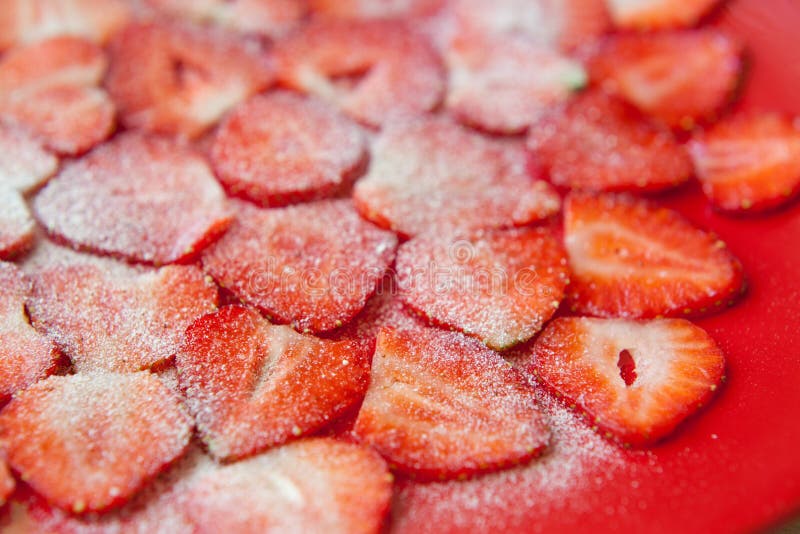 Strawberries stock image. Image of slices, sugar, powdered - 43681237