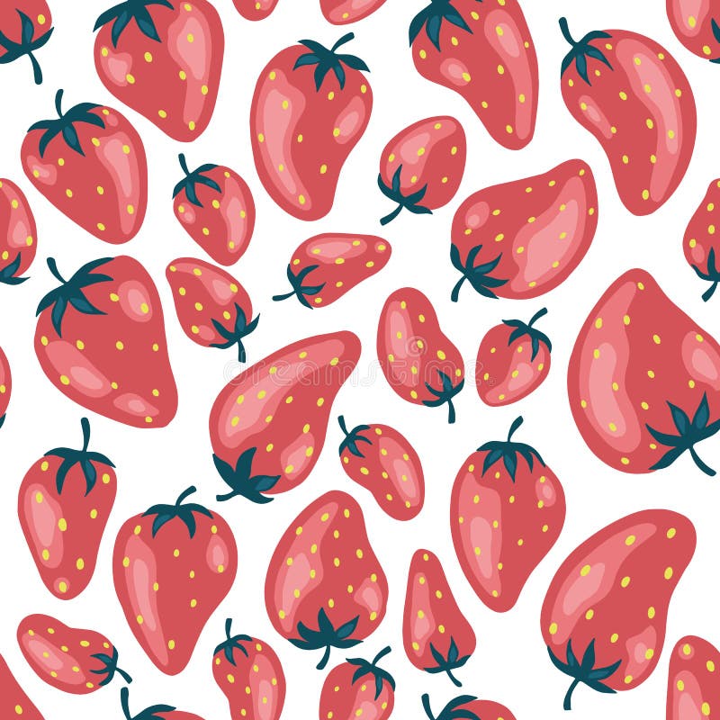 Strawberries Seamless Pattern Background. Strawberry Pattern. Vector Background. Stock Vector ...