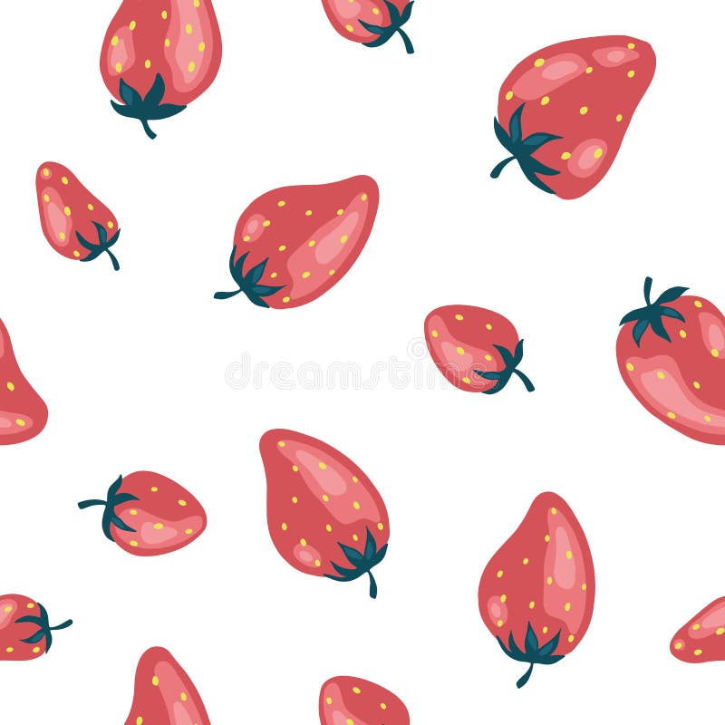 Strawberries Seamless Pattern Background. Strawberry Pattern. Vector Background. Stock Vector ...