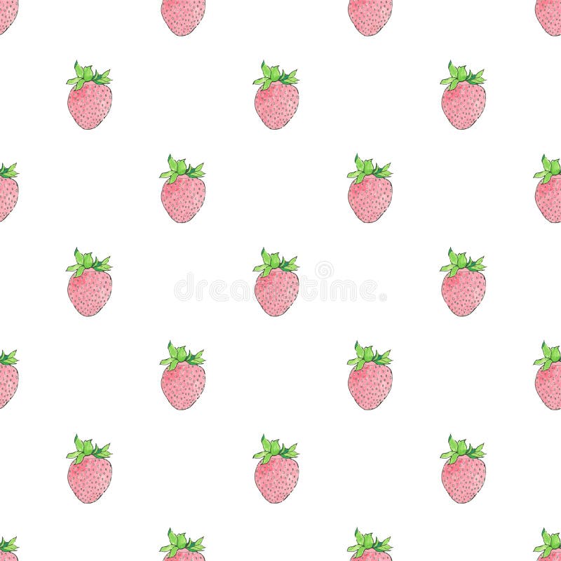 Strawberries. Seamless Pattern with Berries. Hand-drawn Background ...