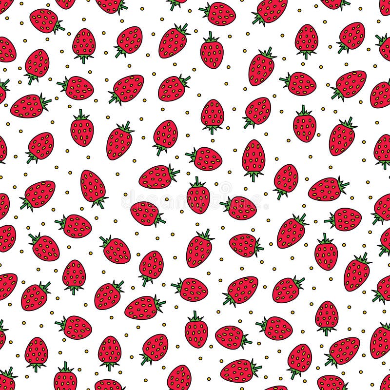 Strawberries Seamless Pattern Stock Vector - Illustration of wallpaper, square: 89119572