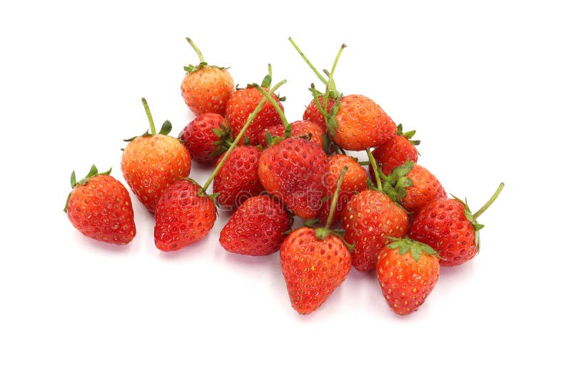 Strawberries ,small Strawberry with Strawberry Leaf on White Background ...