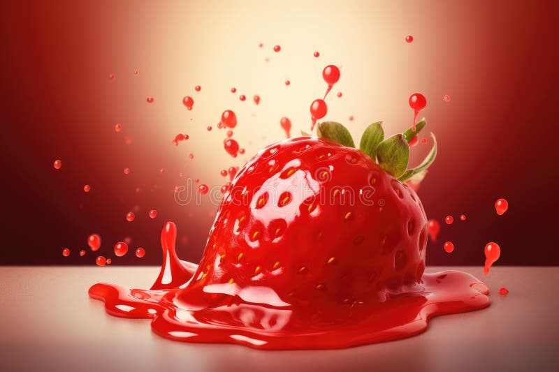 Strawberries and Strawberry Jam Spread on Table. Generative AI Stock ...