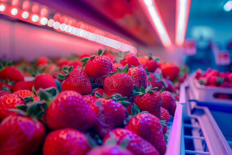 Strawberries in a Supermarket. a Display of Strawberries in a Store ...