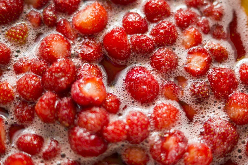 Strawberries in syrup stock image. Image of save, dessert - 74605587