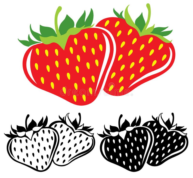 Strawberries stock vector. Illustration of element, sign - 55619153