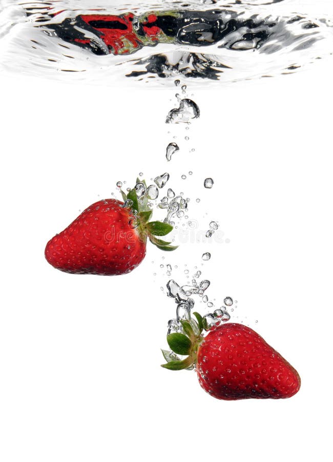 Strawberries in water stock image. Image of clean, salad - 2191271