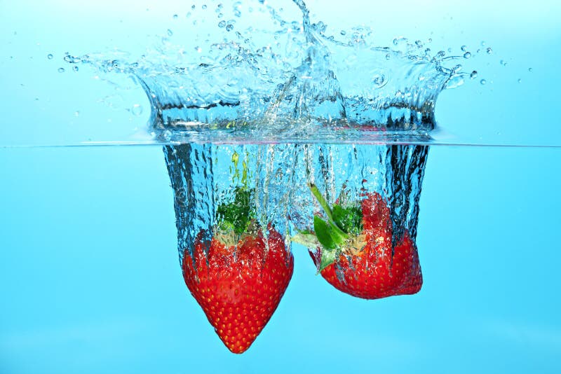 Strawberries in water stock photo. Image of healthy, ripe - 22177224