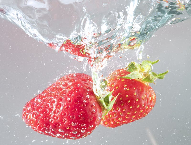 Fresh strawberry in water stock photo. Image of liquor, bubbles - 7434