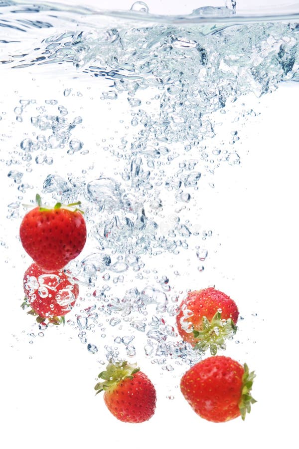 Strawberries in water stock image. Image of fruits, isolated - 7025195