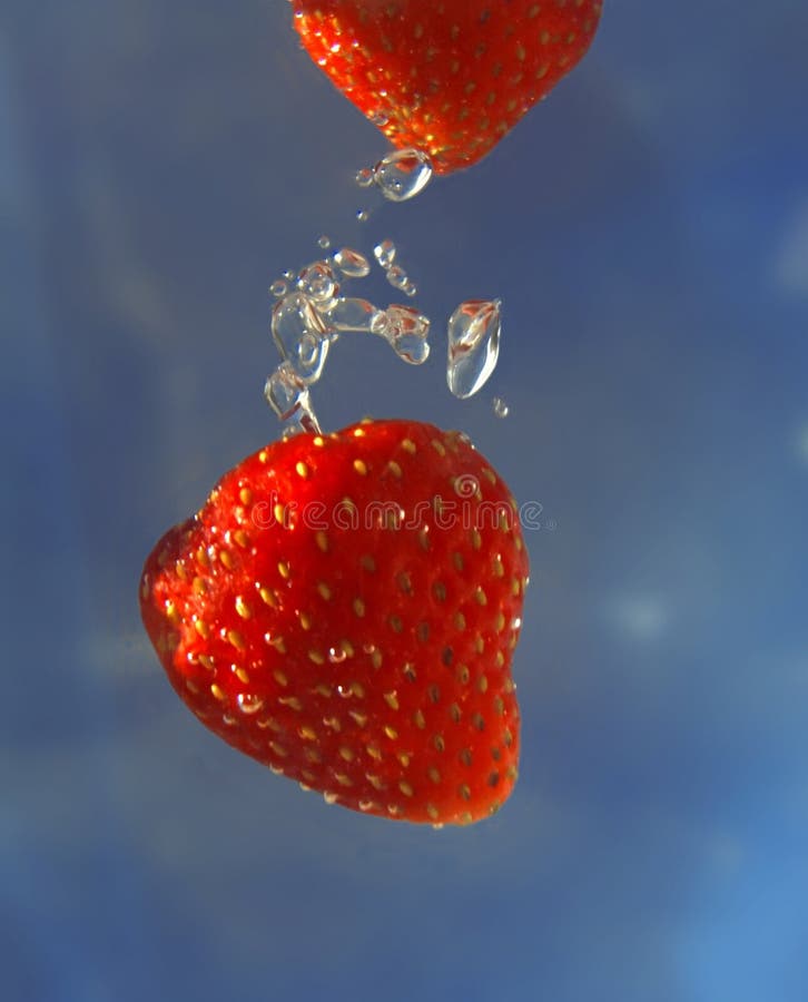 Strawberry in the water stock photo. Image of clean, water - 7425312