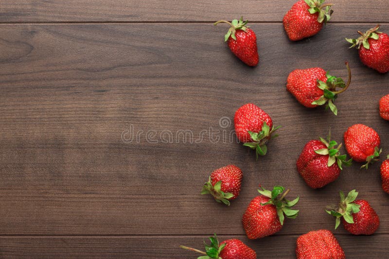 Strawberries on the Wooden Table Stock Image - Image of freshness ...