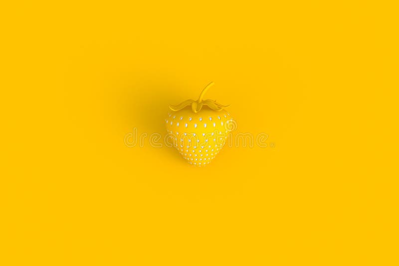 Strawberry Abstract Minimal Yellow Background, Food Concept Stock ...