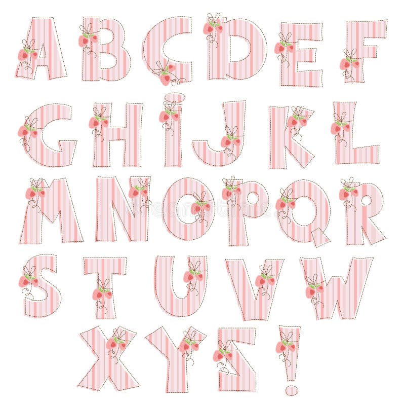 Girly Alphabet Vector Set stock vector. Illustration of fabric - 42538382