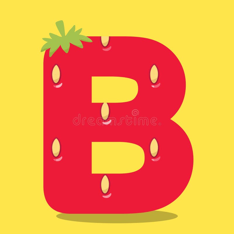 STRAWBERRY ALPHABET B 02 stock vector. Illustration of vector - 197988959