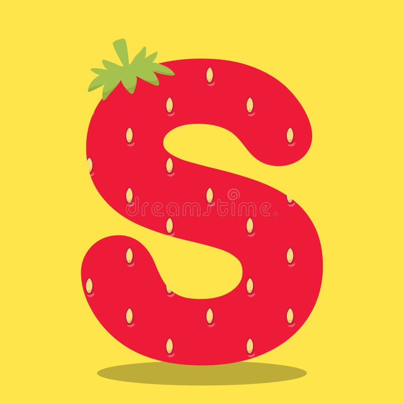 Strawberry alphabet s 19 stock vector. Illustration of strawberry ...