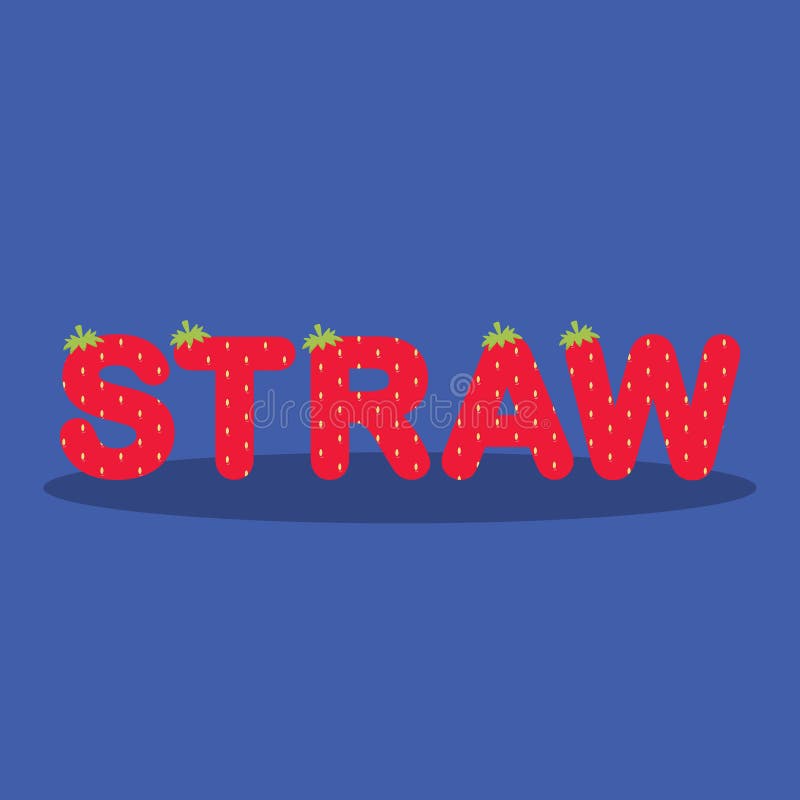 STRAWBERRY ALPHABET STRAW stock vector. Illustration of cartoon - 197988986