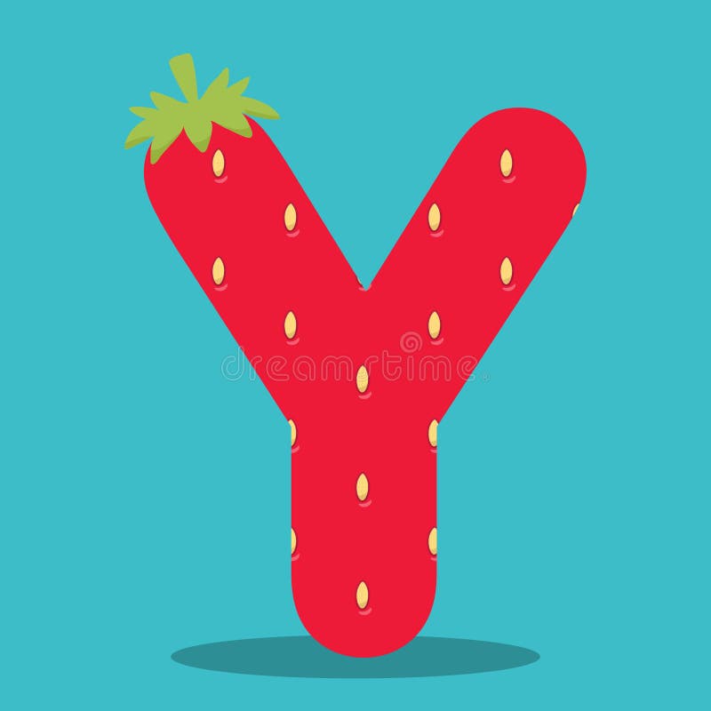 Strawberry alphabet y 25 stock vector. Illustration of graphic - 197988995