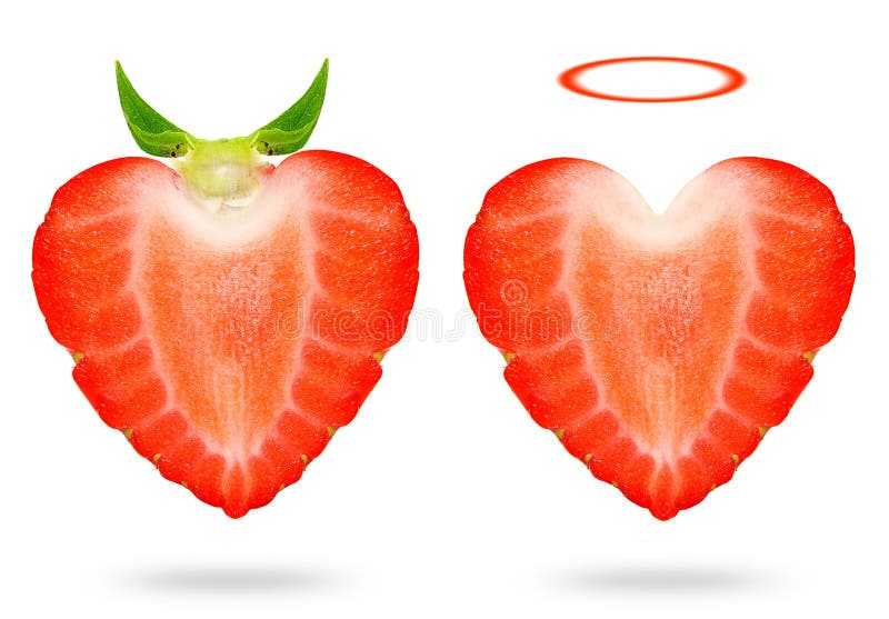 Strawberry angel and devil stock image. Image of angel - 28983361