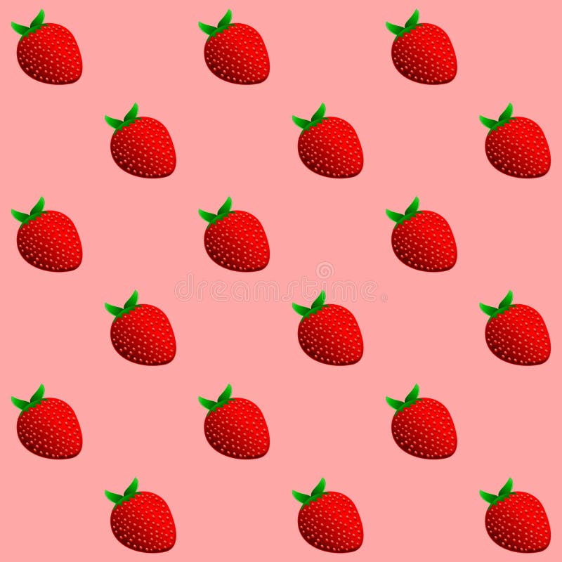 Strawberry Background. Seamless Pattern of Strawberries Stock Vector ...