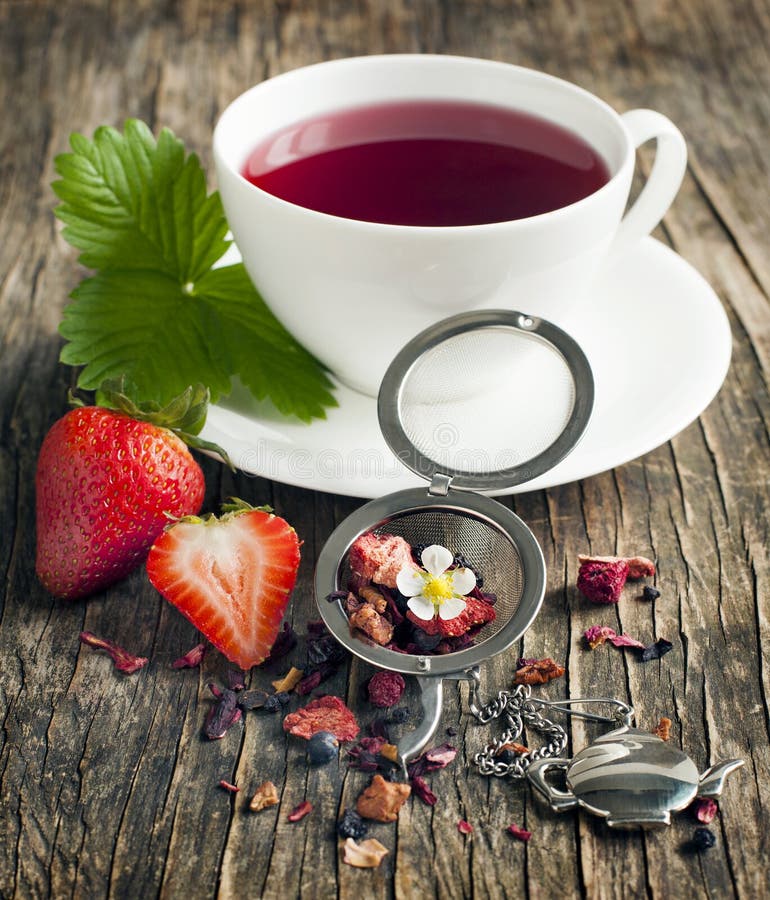 Strawberry Balsamico Herbal Tea Stock Photo - Image of produce, healthy ...