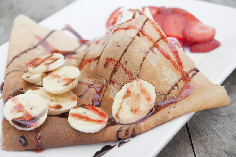 Strawberry banana crape. stock image. Image of highlighted - 35922165