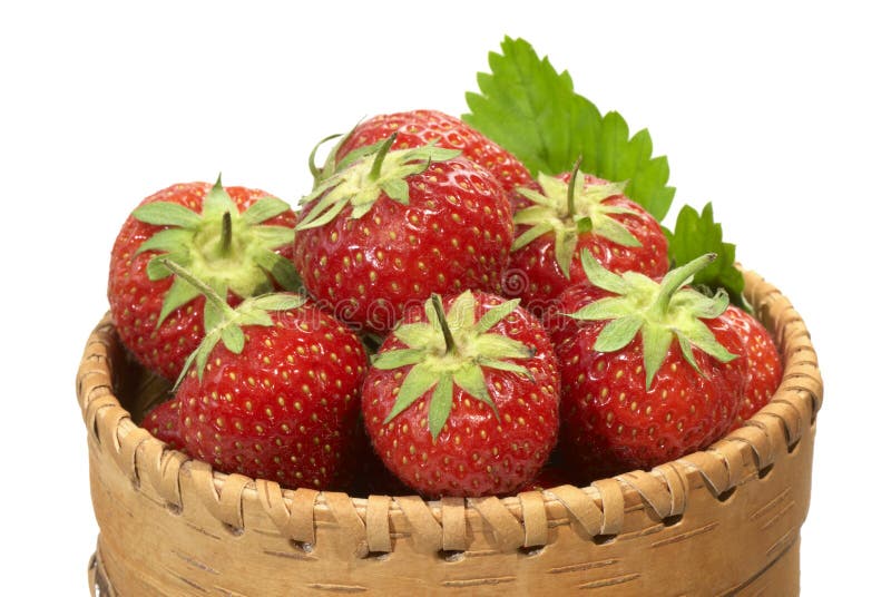 Strawberry in basket stock image. Image of group, isolated - 20538067