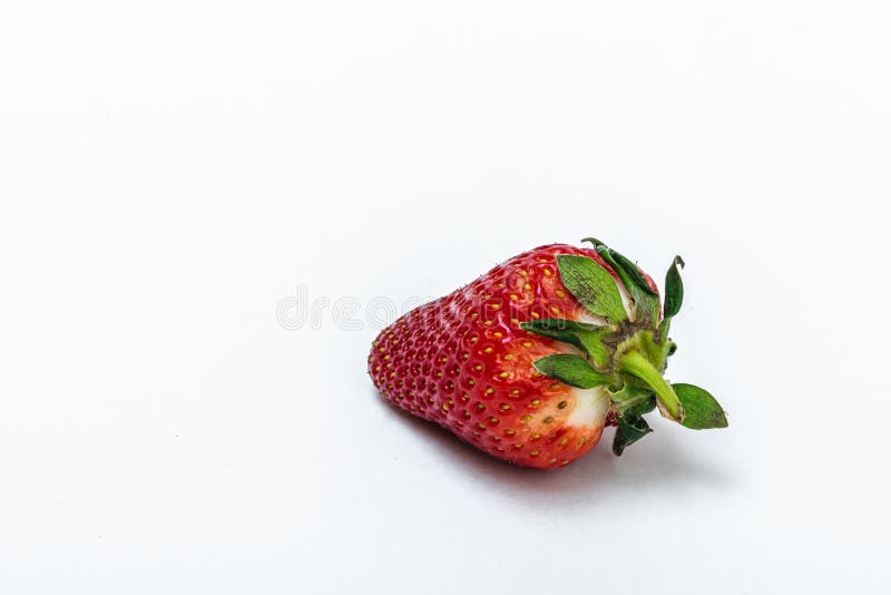 Strawberry Berry on a White Background Stock Photo - Image of green ...