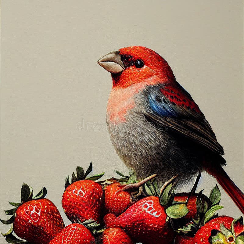 Strawberry bird stock illustration. Illustration of paddy - 266233567