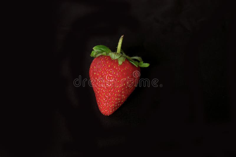 Strawberry on Black Background Stock Image - Image of freshness, food ...