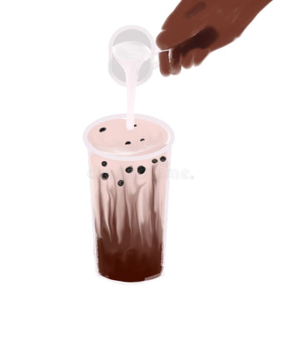 The Strawberry Boba Tea (bubble Tea) Stock Illustration - Illustration ...