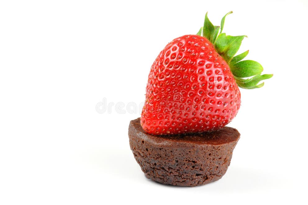 Strawberry and Brownie stock image. Image of dessert - 10474855
