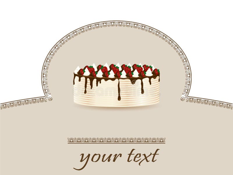 Strawberry cake stock vector. Illustration of baking - 22617007