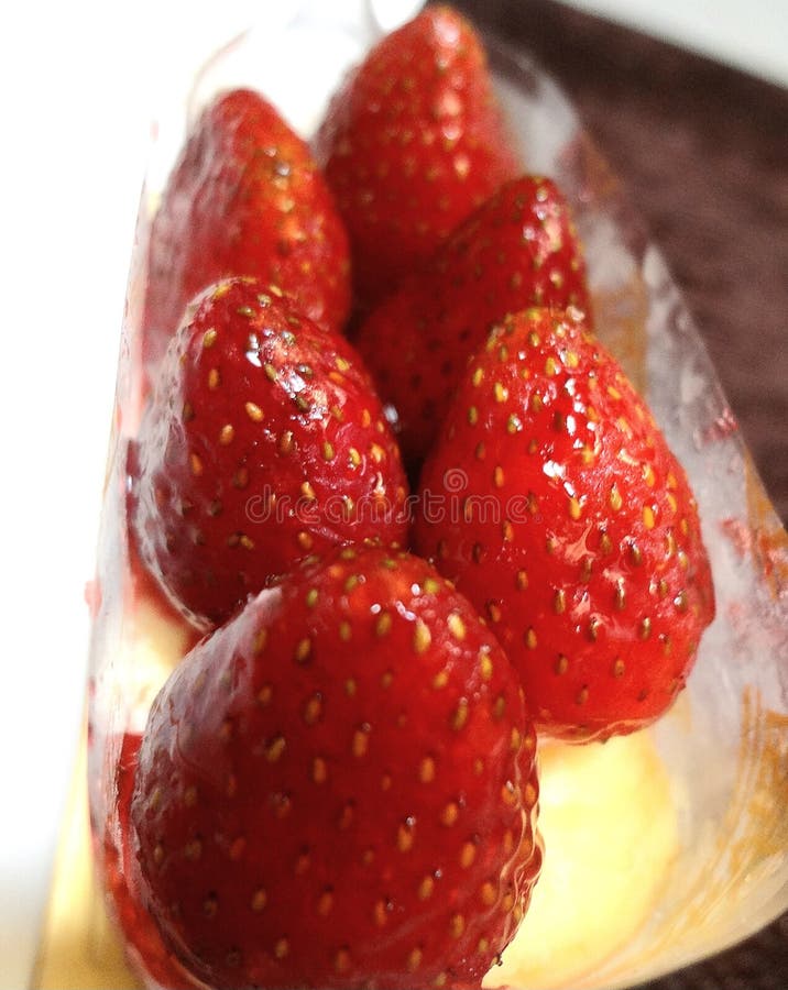Strawberry Cake as Topping stock photo. Image of cakes - 272411242