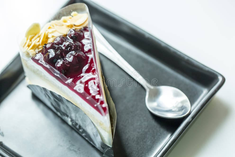 Strawberry Cake for Coffee Break Stock Photo - Image of sweet, fork ...