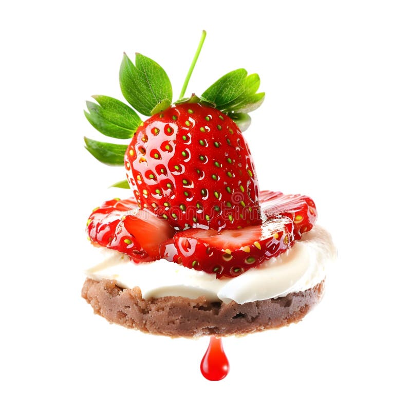 A Strawberry Cake with a Strawberry on Top Generated by AI Stock Photo ...