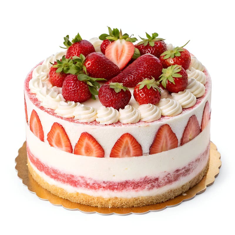 Strawberry Cake Side View Full Length Stock Illustration - Illustration ...