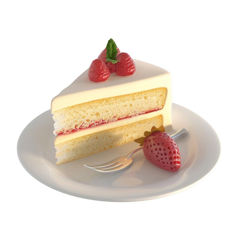 Strawberry Cake Slice stock image. Illustration of baking - 349355415