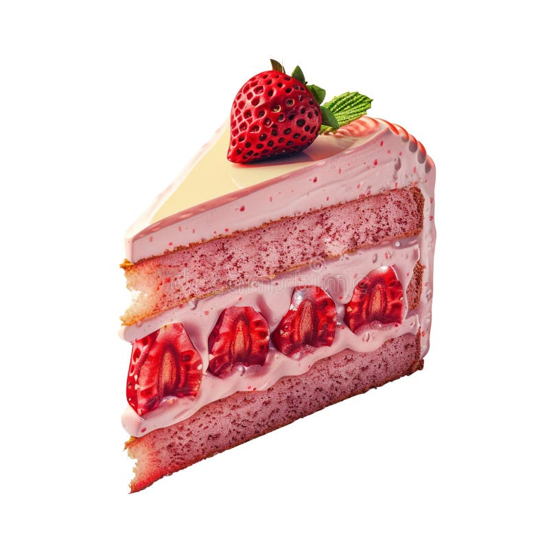 Strawberry Cake Slice stock photo. Illustration of slice - 349359176