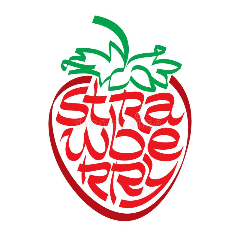 A Strawberry in Arabic Ornament Style in Black Color Isolated on White ...