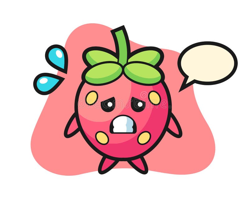 Strawberry cartoon afraid stock vector. Illustration of drawing - 186373422