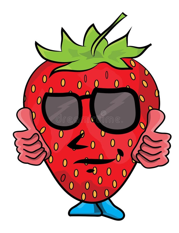 Strawberry Cartoon Character Stock Illustration - Illustration of ...