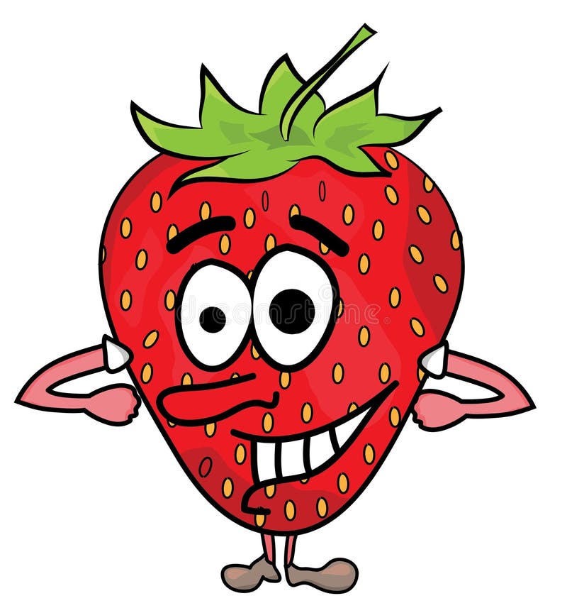 Strawberry Cartoon Character Stock Illustration - Illustration of ...