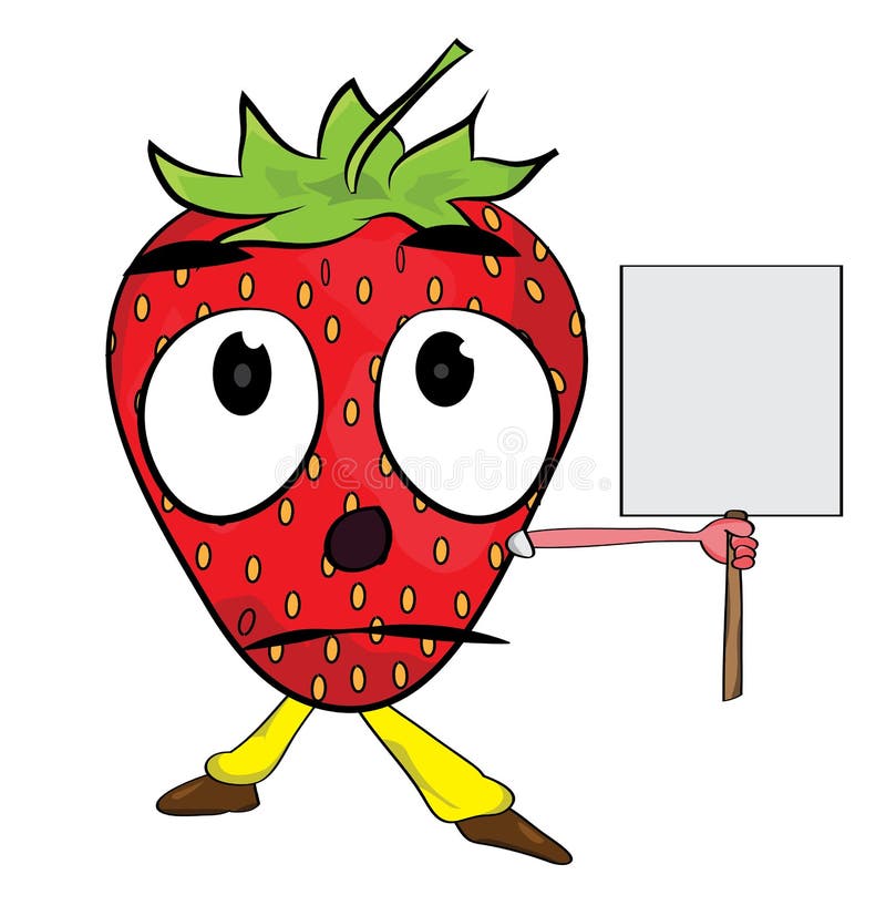 Strawberry Cartoon Character Stock Illustration - Illustration of ...