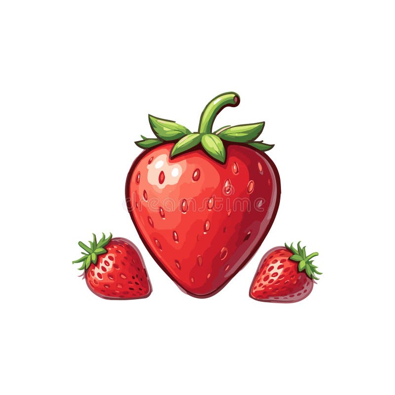 Strawberry Cartoon Vector Illustration Cute Fruit Stock Illustration ...