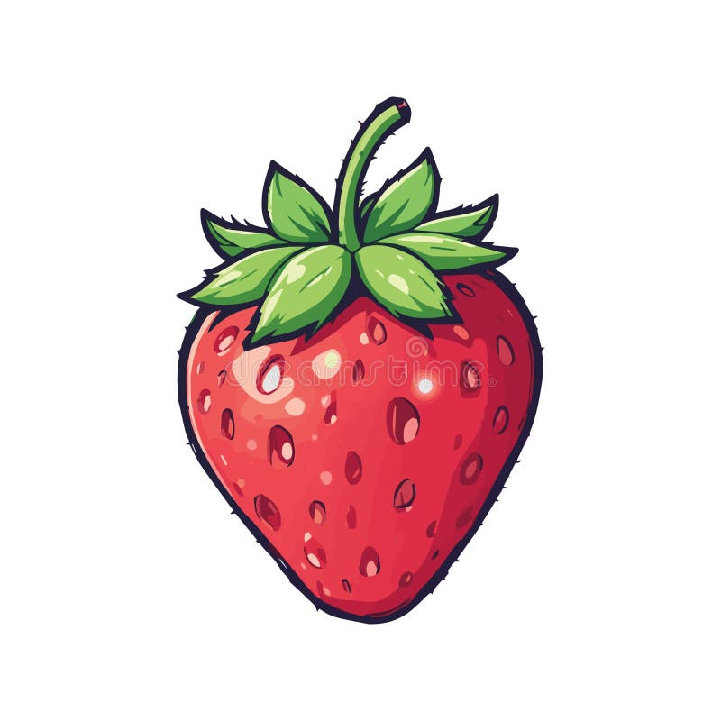 Strawberry Cartoon Vector Illustration Cute Fruit Stock Vector ...