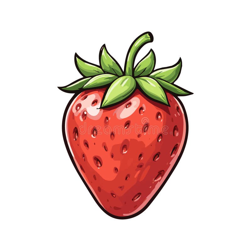 Strawberry Cartoon Vector Illustration Cute Fruit Stock Illustration ...