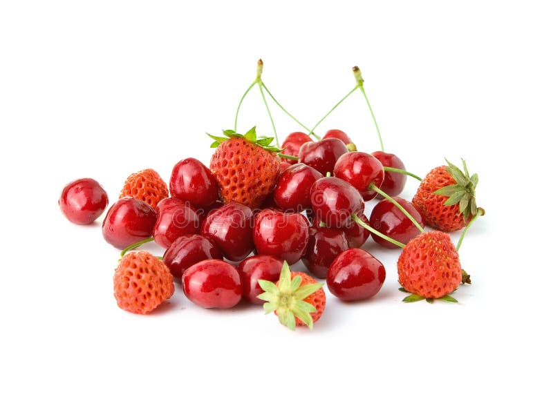 Strawberry and cherry stock image. Image of cherries - 10005855